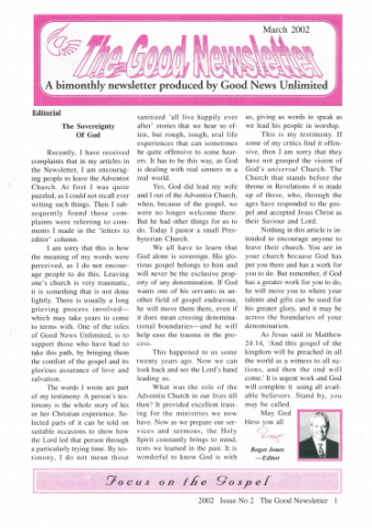The Good Newsletter March 2002 Issue | Good News Unlimited